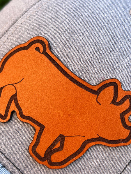 Richardson 112 Laser Engraved Leather Patch Hat- Show Pig Die Cut Real ...
