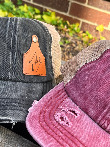 Customer Supplied Logo Laser Engraved Leather Cattle Tag Patch-Custom ...